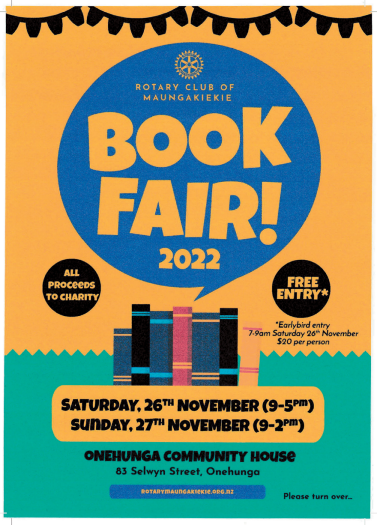 2022 BOOK FAIR 26&27th Nov - Rotary Club of Maungakiekie